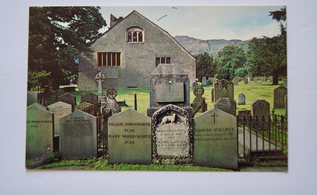 Vintage Wordsworth's Grave Postcard: Grasmere Colour Picture - Etsy