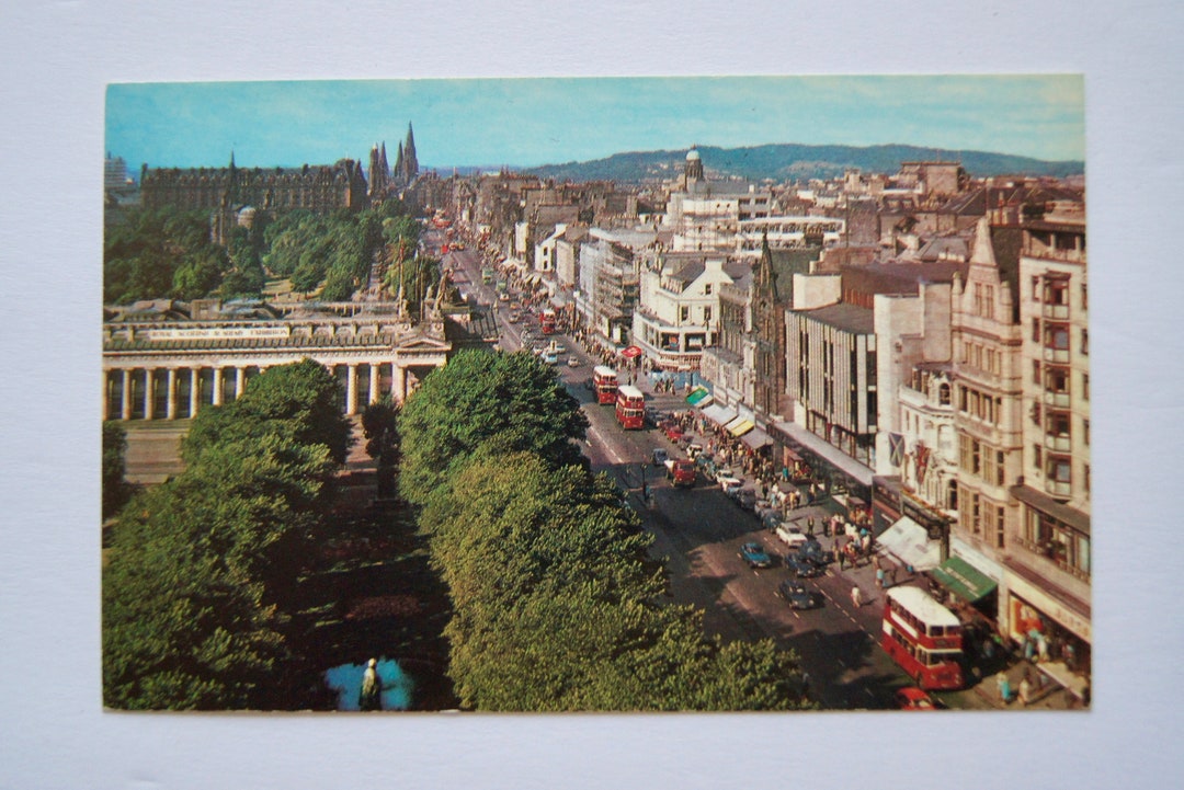Vintage Edinburgh Postcard: Princes Street & Scott Monument - Etsy