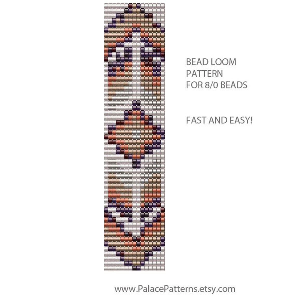 Bead Loom Bracelet Pattern - 8/0 Seed Bead Pattern - 8bead Tribal 16 ...