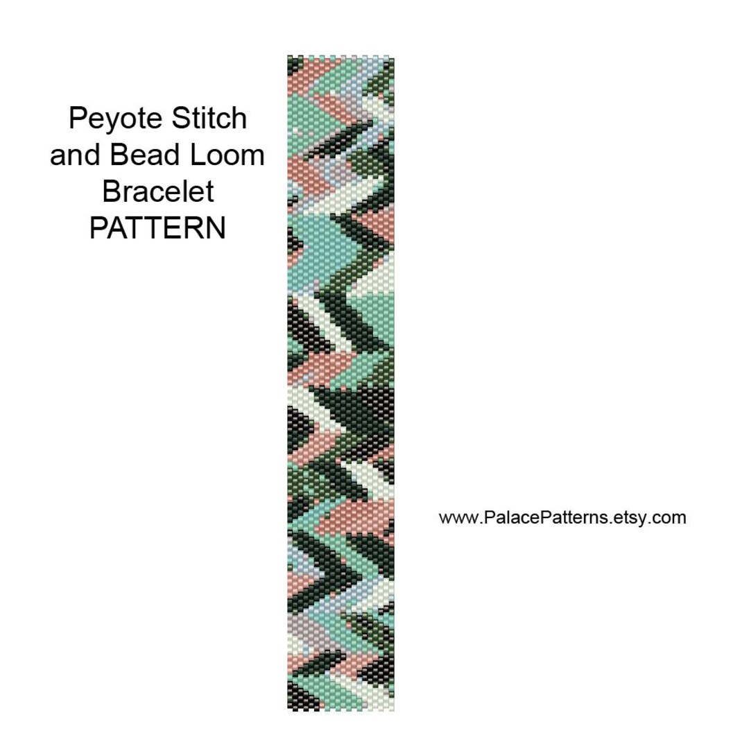 Chevron Bracelet Pattern - Single, 2 Drop Peyote, Bead Loom Pattern ...