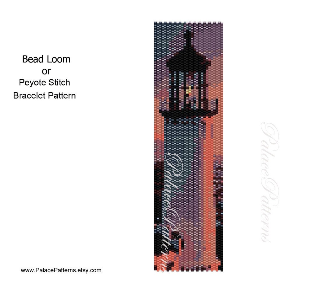 Lighthouse 1 Peyote Stitch and Bead Loom Bracelet Bead Weaving Pattern ...