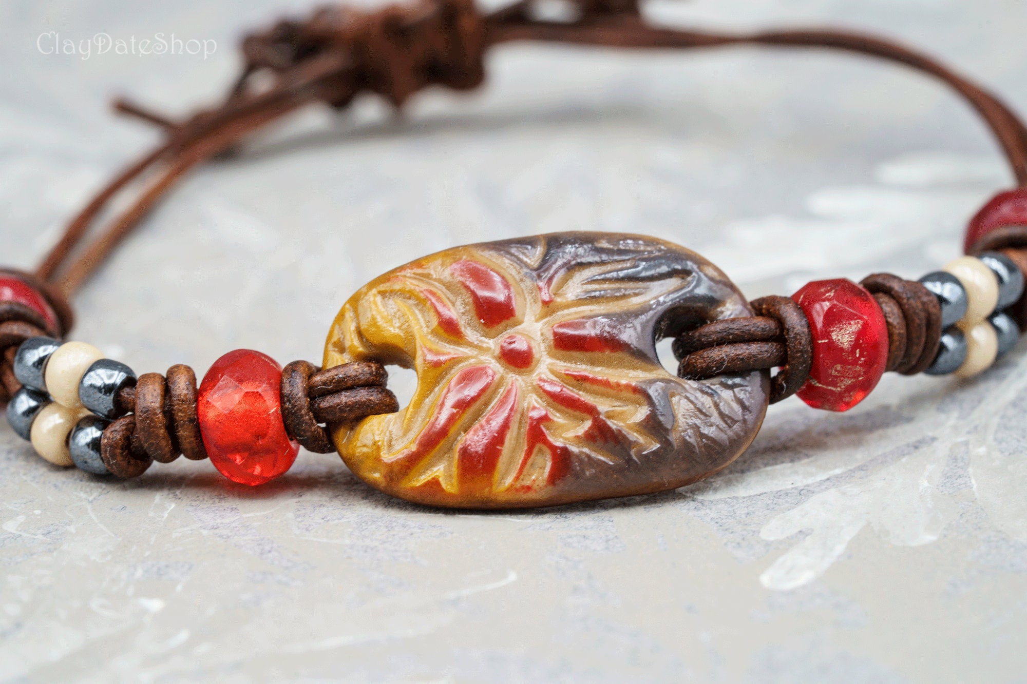 TUTORIAL for Leather Cord Beaded Slide Knot Bracelet for 2 Hole ...