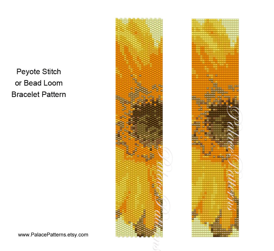 Delica Bead Bracelet Pattern, Daisy Bracelet Pattern for Peyote Stitch ...