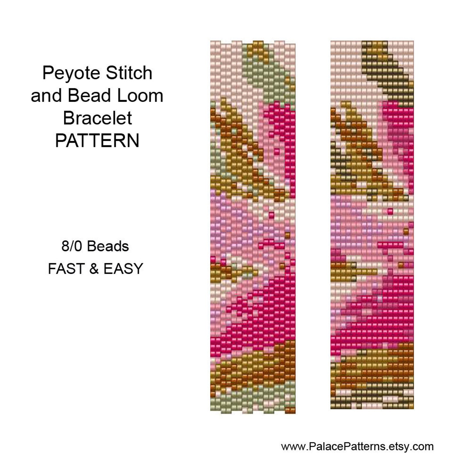 8/0 Seed Bead Peyote Stitch or Loom Bracelet Patterns 8bead - Etsy