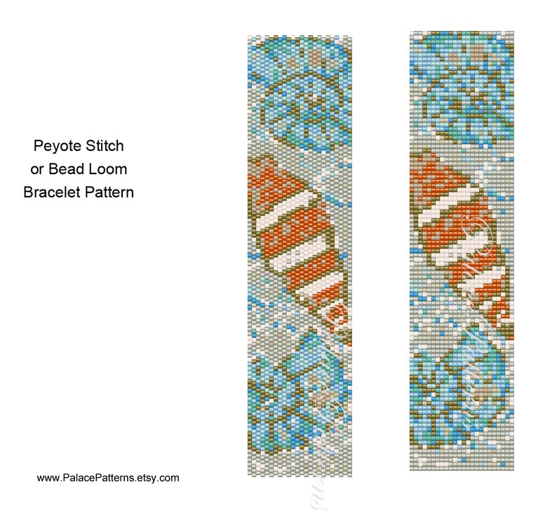Bead Loom and Peyote Stitch Bracelet Pattern Sea Shells on - Etsy