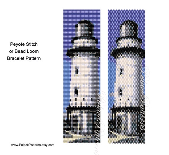 Lighthouse 2 Peyote Stitch or Bead Loom Bracelet Bead Weaving | Etsy