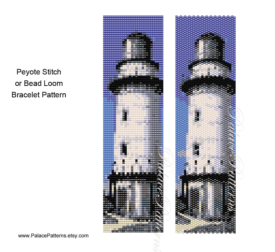 Lighthouse 2 Peyote Stitch or Bead Loom Bracelet Bead Weaving | Etsy