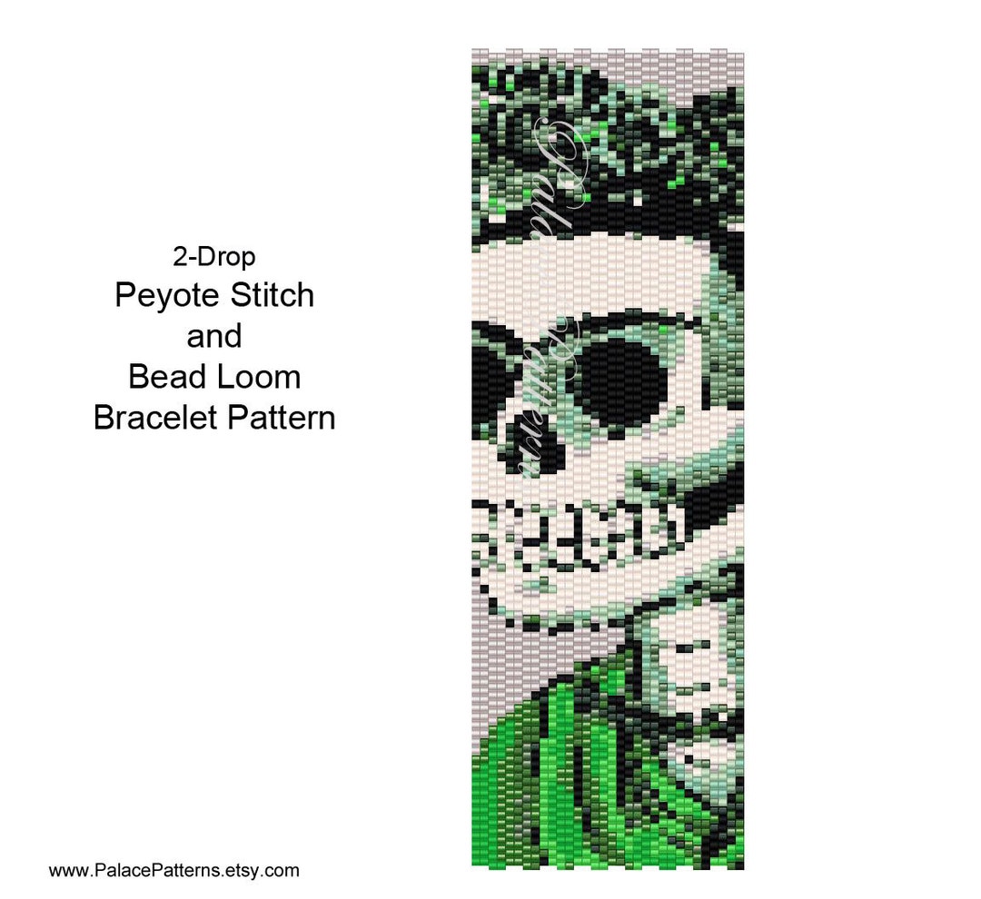 Sugar Skull Bracelet Bead Weaving Pattern - Day of the Dead Skull - 2 ...