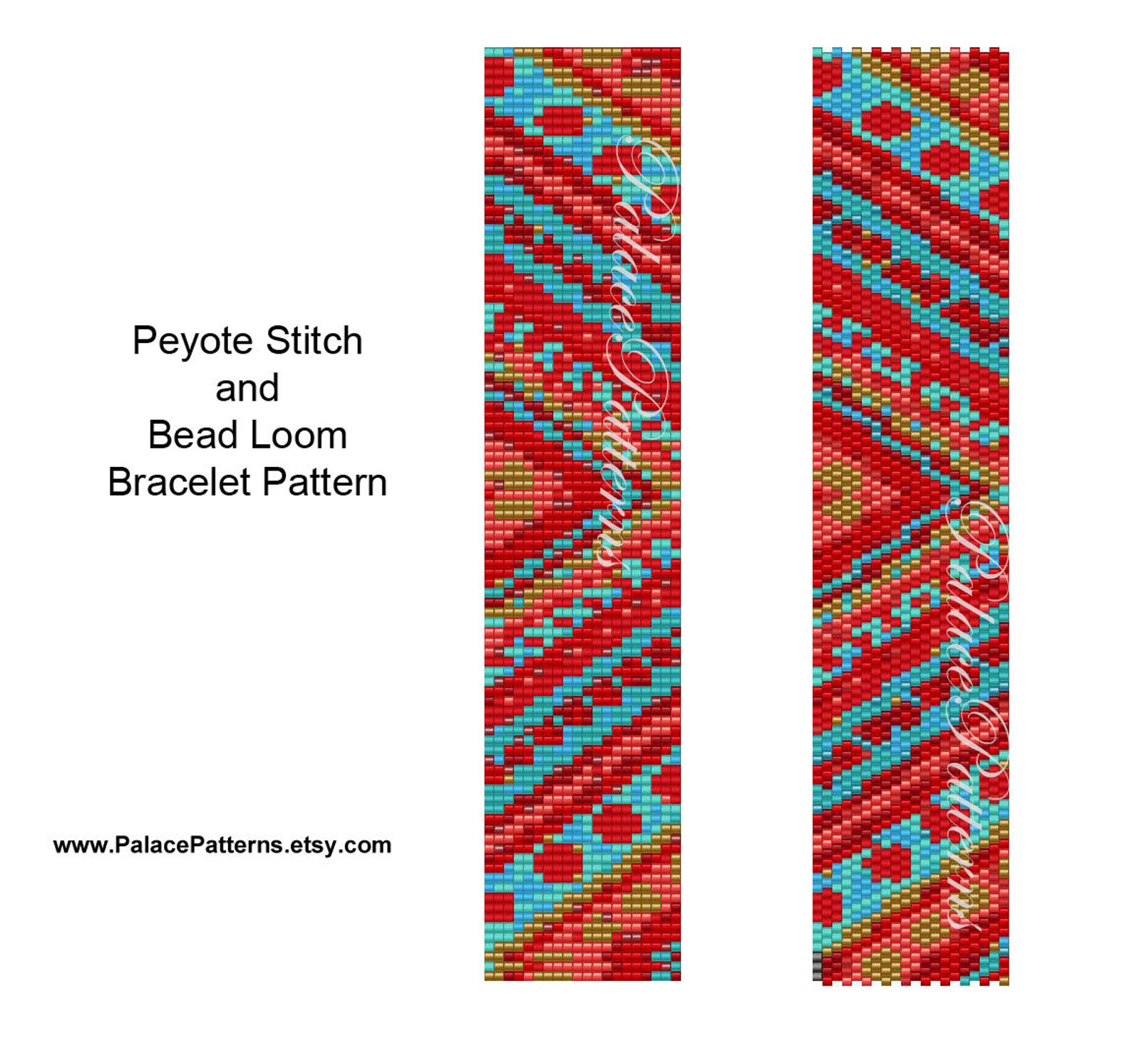 Chevron Bracelet Bead Loom Pattern - Chevron Peyote Stitch Delica Bead ...