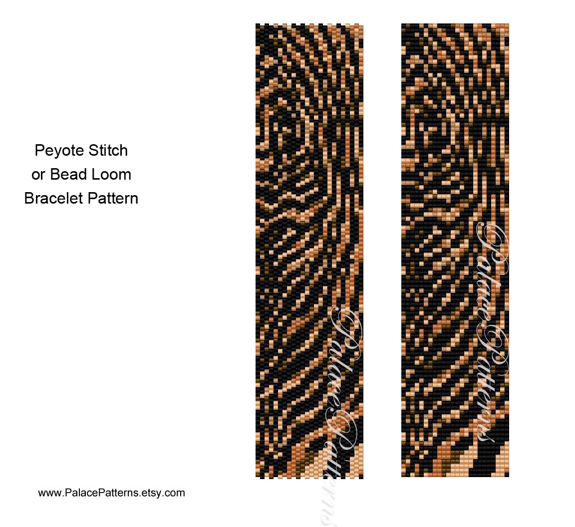 Tiger Stripes Bracelet Pattern - Peyote Stitch or Bead Loom Delica ...