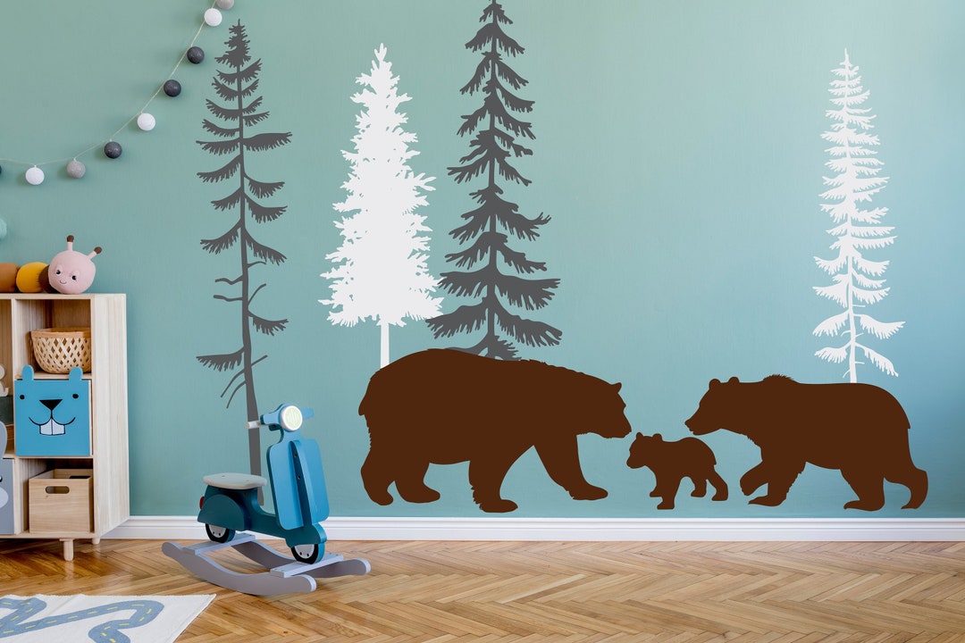 Forest Animal Wall Decal, Woodland Theme Nursery, Pine Forest ...