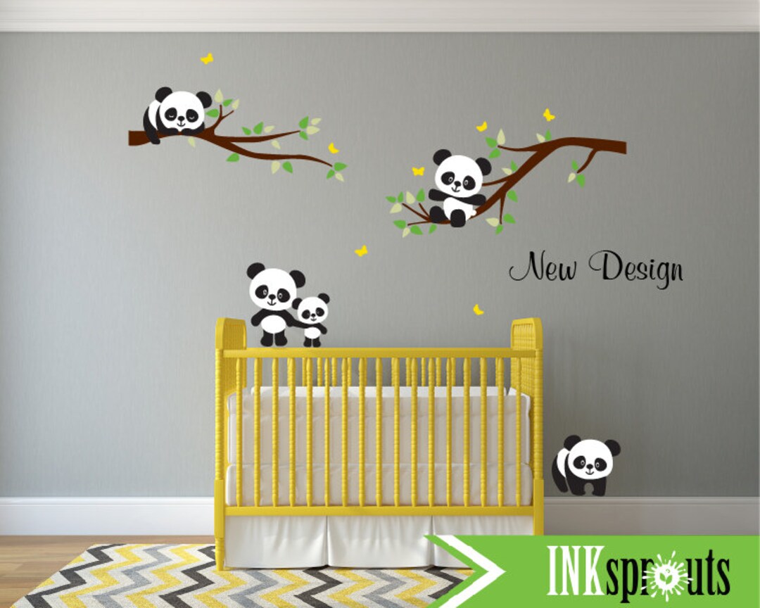 Panda Decal Room, Cute Panda Decal, Sleeping Panda, Panda on Branches ...