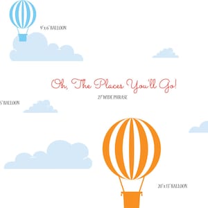 Hot Air Balloon Decal, Oh the Places You'll Go, Air Balloons Decal ...