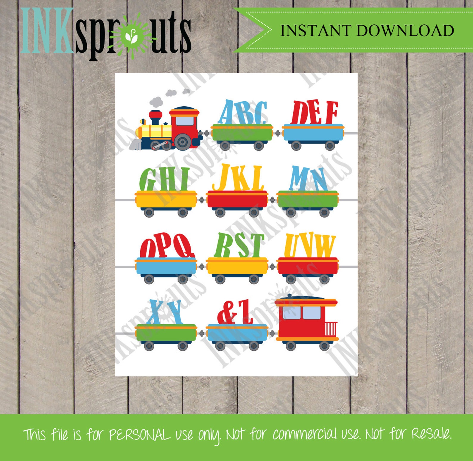 INSTANT DOWNLOAD Alphabet Train Print Train Download - Etsy