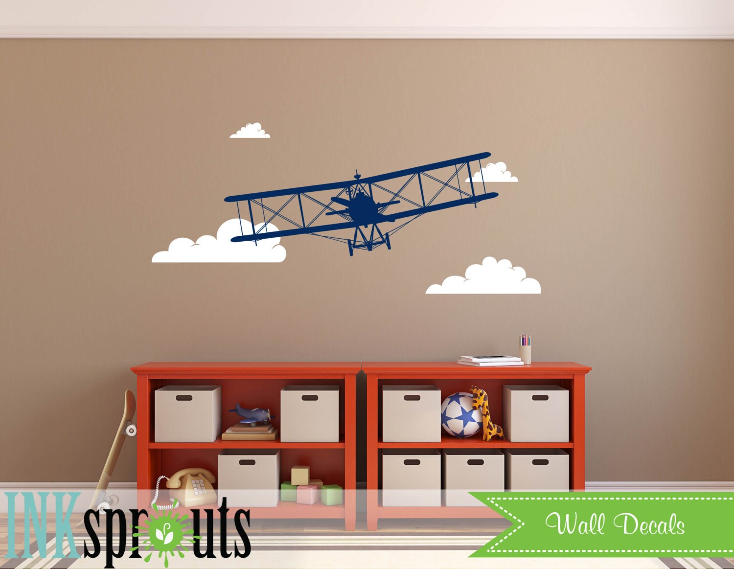 Airplane Decal Biplane Decal Large Biplanetransportation - Etsy