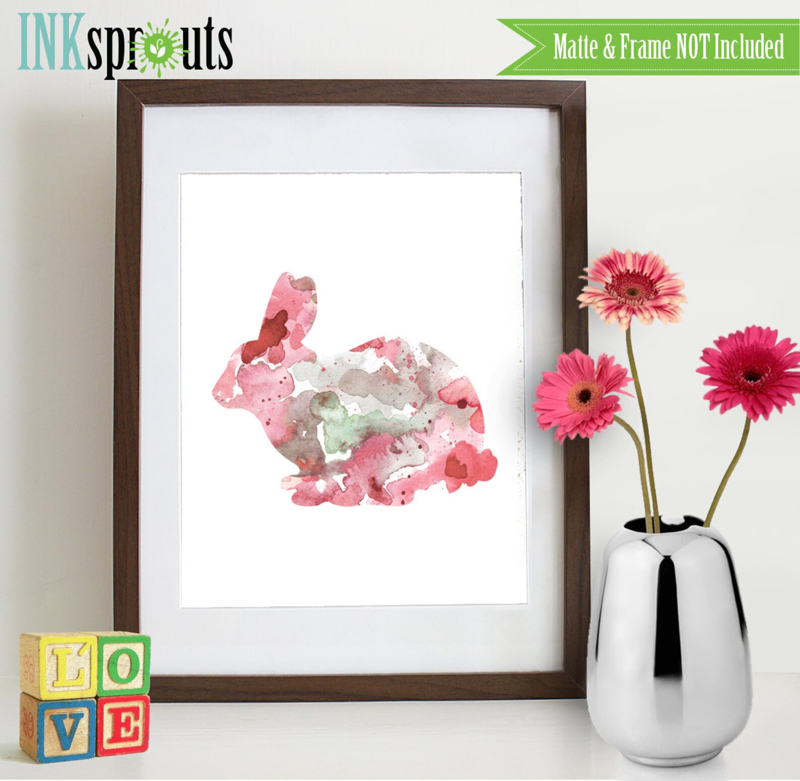 INSTANT DOWNLOAD Watercolor Bunny Print Watercolor - Etsy