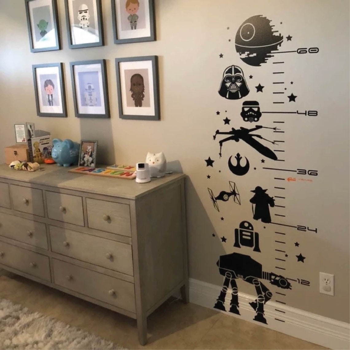 Star Wars Inspired Grow Chart Decal, Child Growth Chart, Mandalorian ...