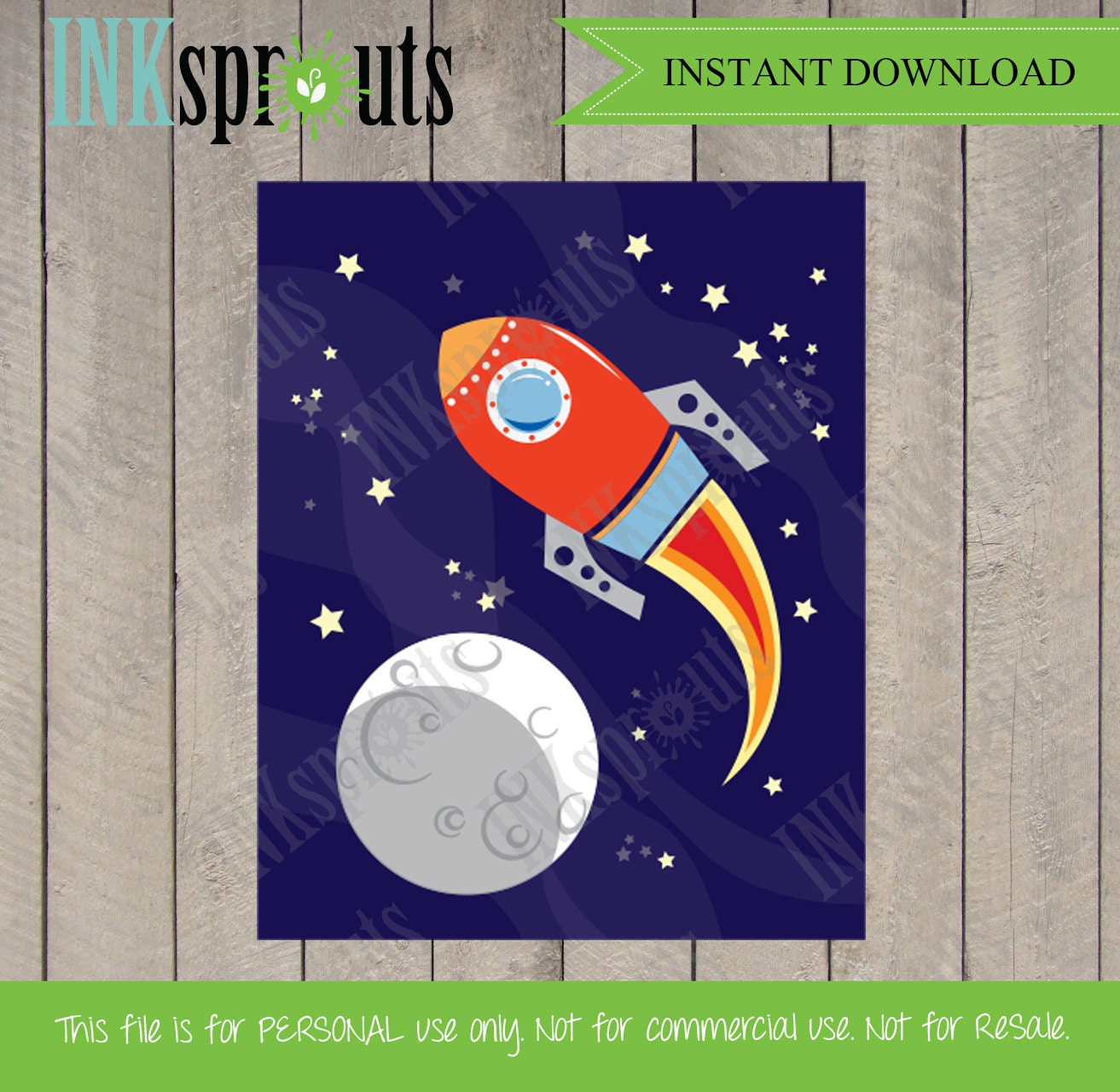 INSTANT DOWNLOAD Rocket Print Set Rocket Download Space - Etsy