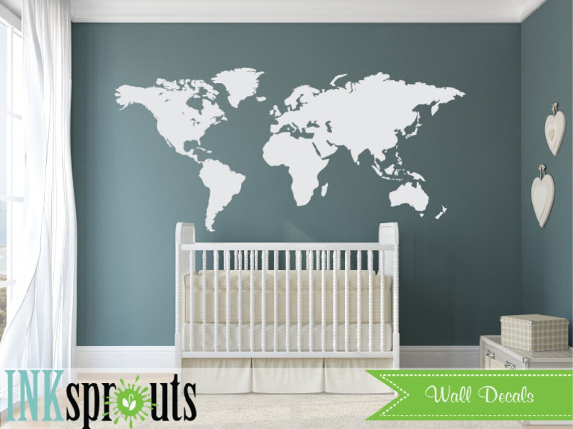 Large World Map Decal Travel Educational Decal Oh the | Etsy