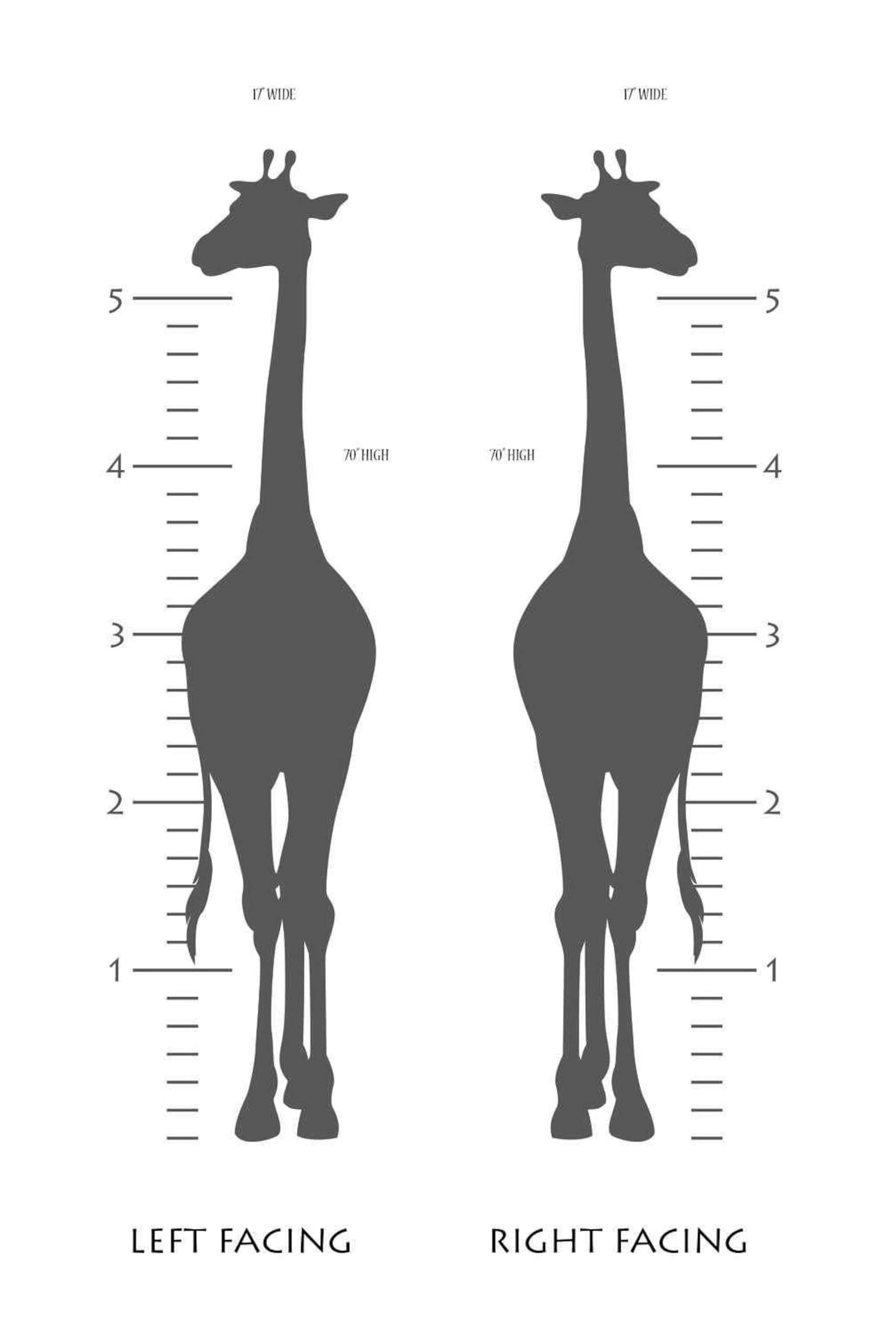 Giraffe Grow Chart Decal, Safari Decal, Jungle Decal, Play Room ...