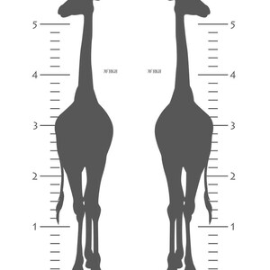 Giraffe Grow Chart Decal, Safari Decal, Jungle Decal, Play Room ...
