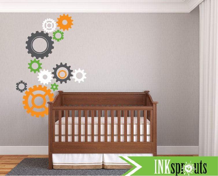 Extra Large Gear Decal, Gears, Mechanical Decal, Robot Decal ...