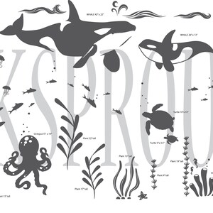 Orca Whale Sea Room Decal, Ocean Theme Room, Killer Whale Decal, Under ...