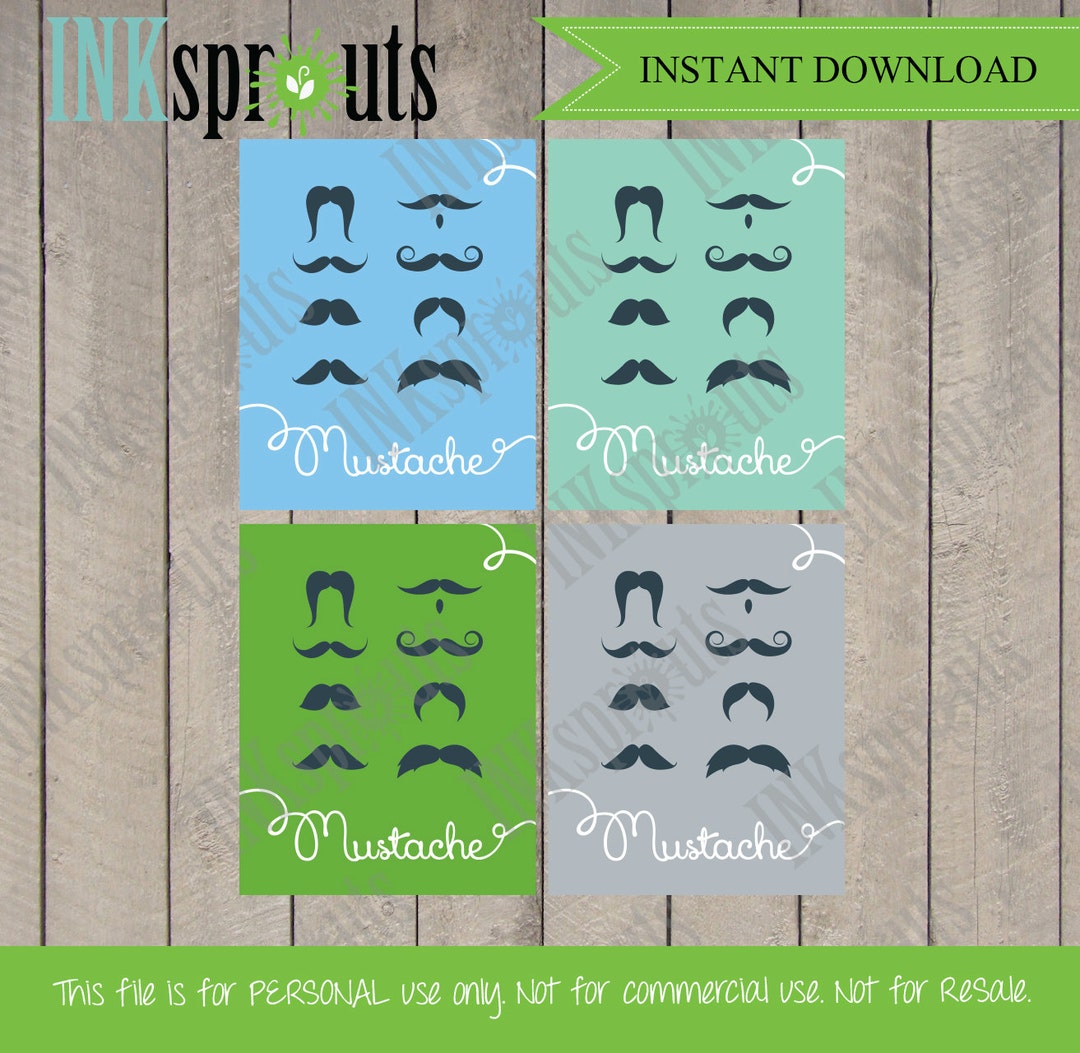 INSTANT DOWNLOAD Mustache Print Mustache Mustache Download - Etsy