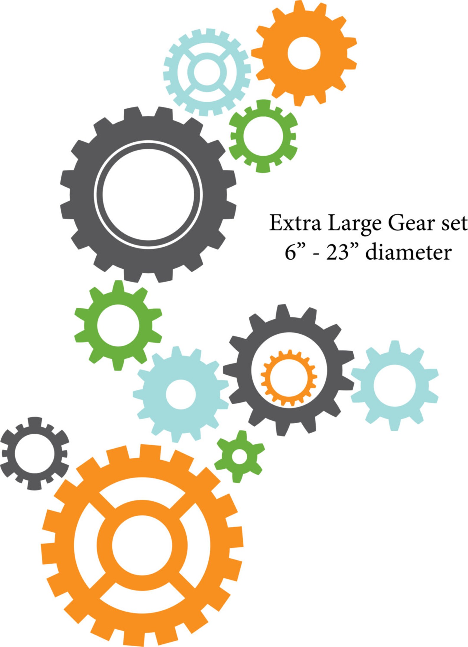Extra Large Gear Decal, Gears, Mechanical Decal, Robot Decal ...