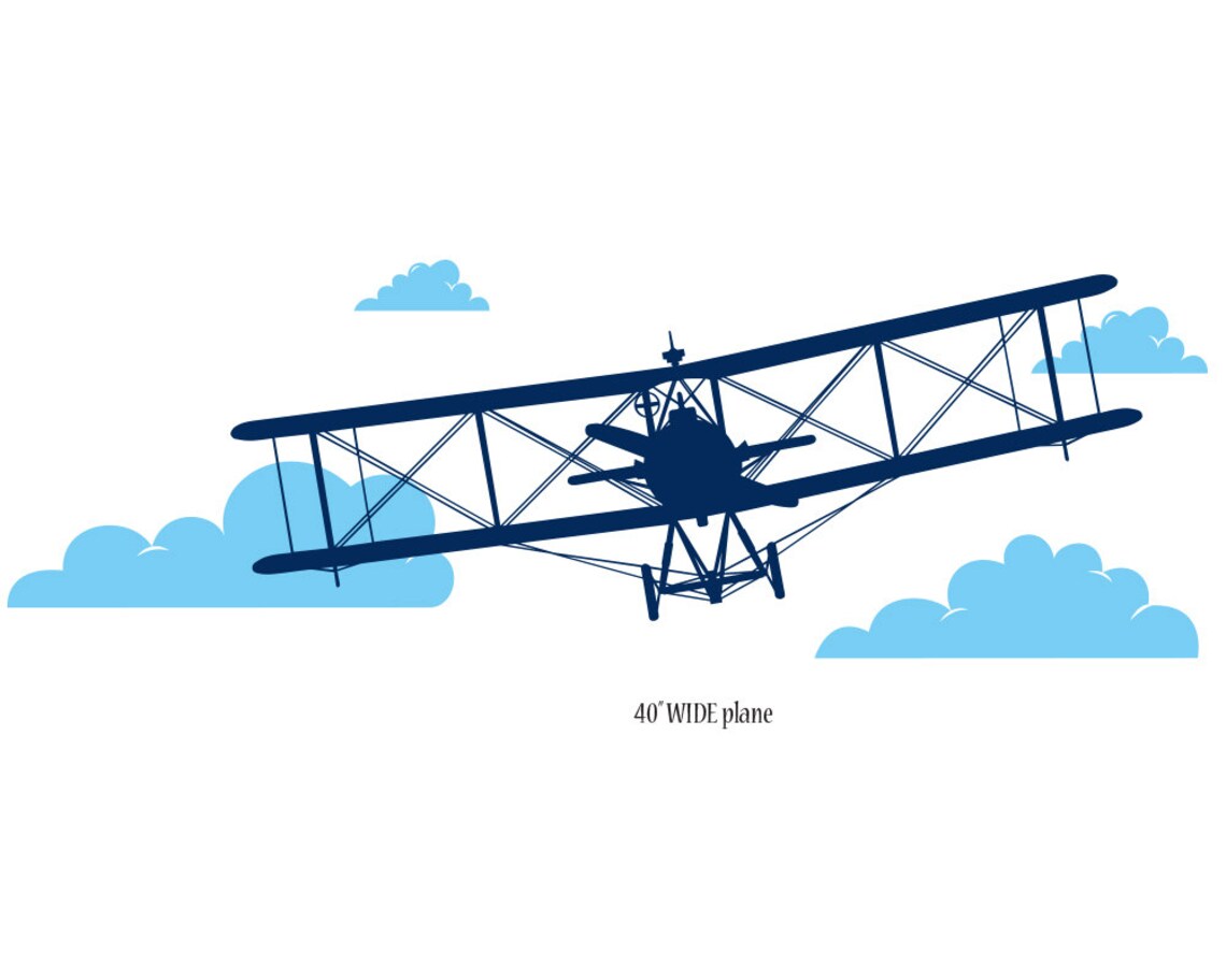 Airplane Decal Biplane Decal Large Biplanetransportation - Etsy