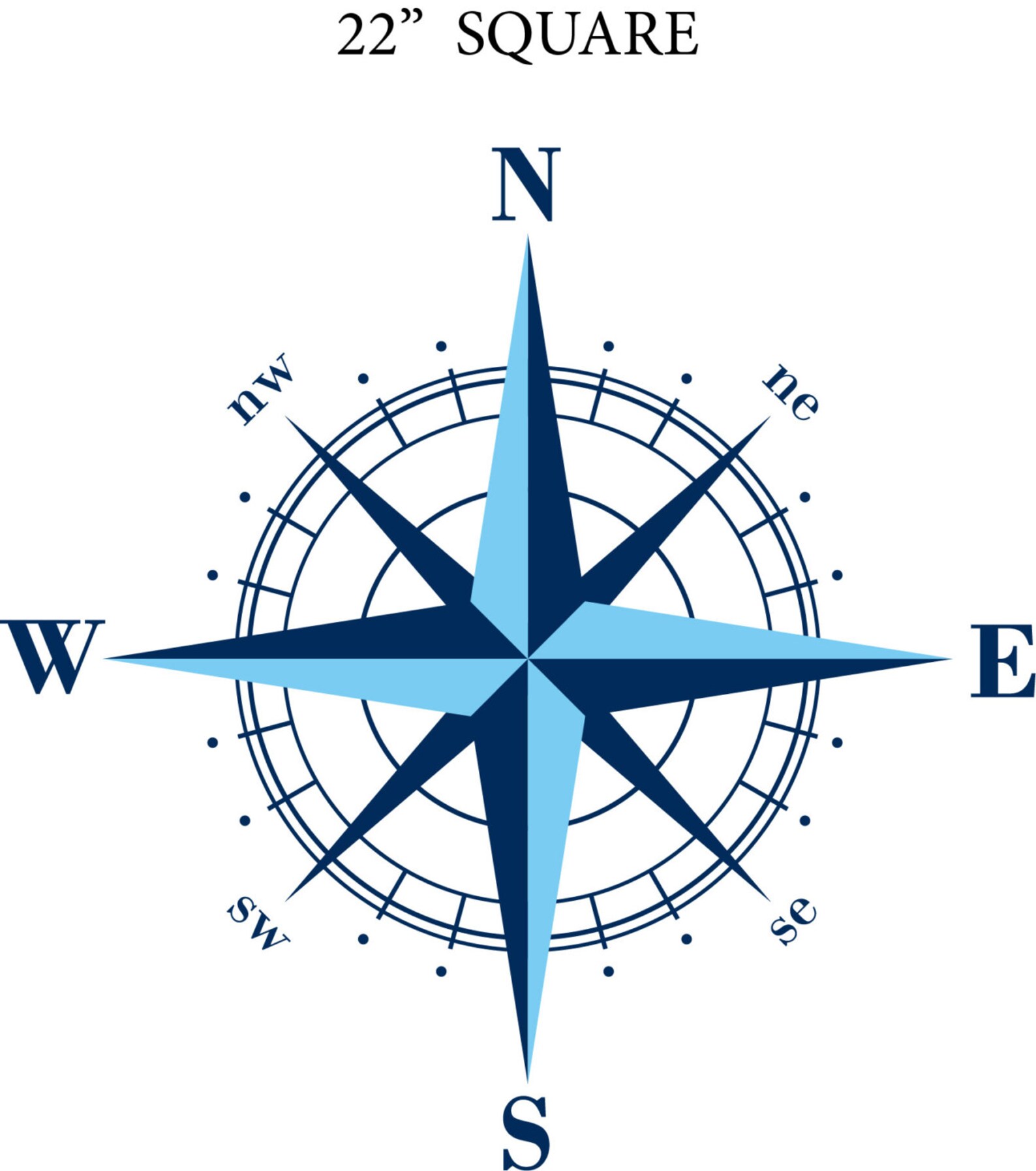 Nautical Compass Decal Sea Theme Decal Ocean Nautical | Etsy