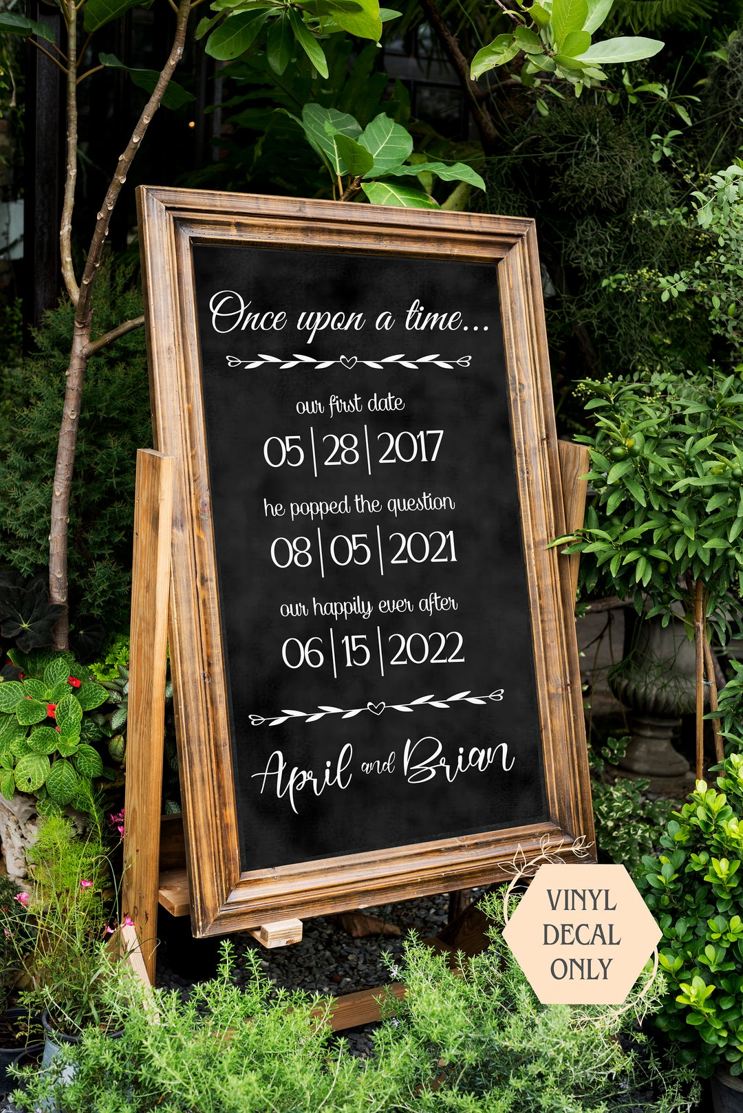 Our Story Wedding Sign Vinyl Decal Only, Wedding Welcome, Custom ...