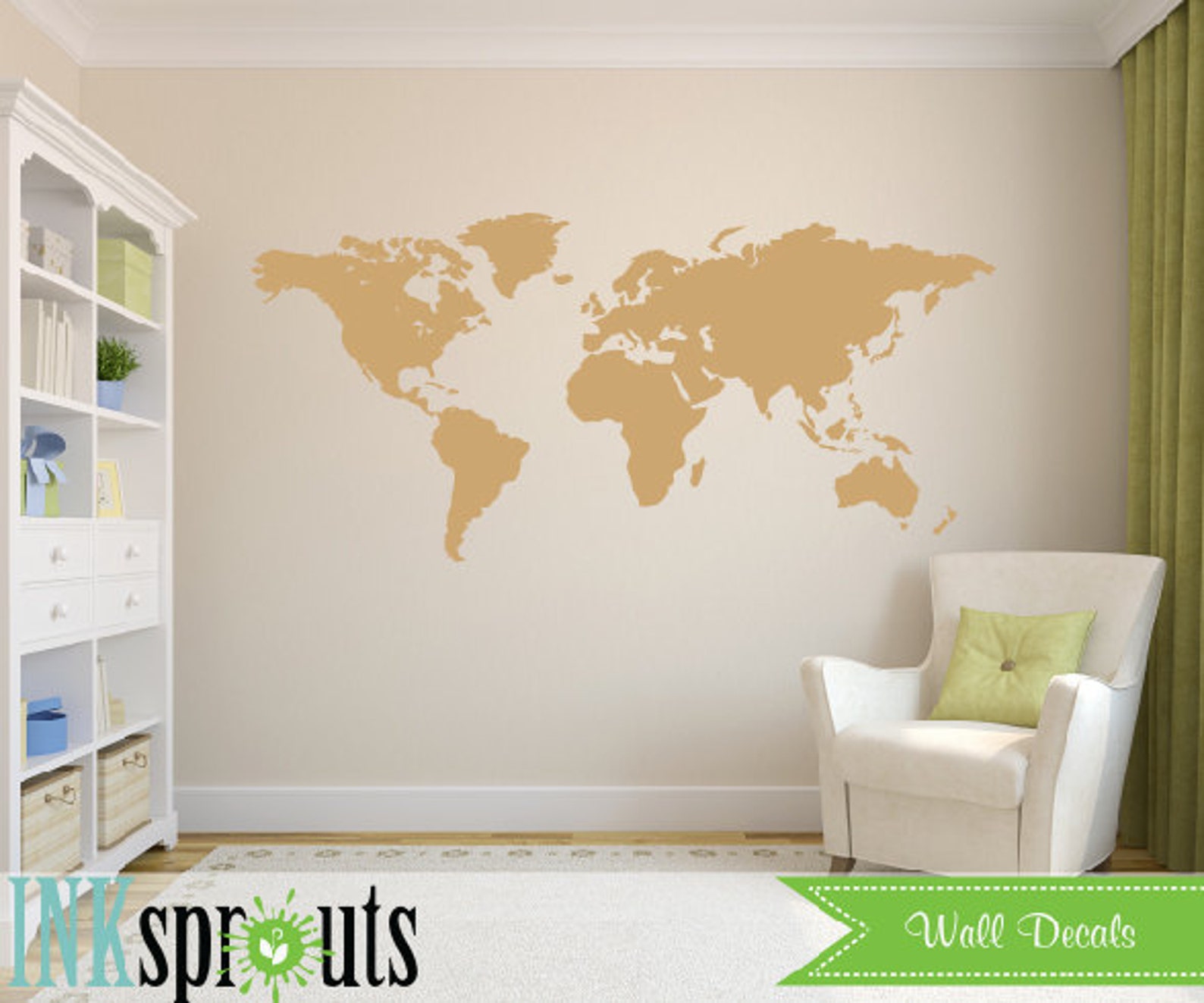 Large World Map Decal Travel Educational Decal Oh the - Etsy