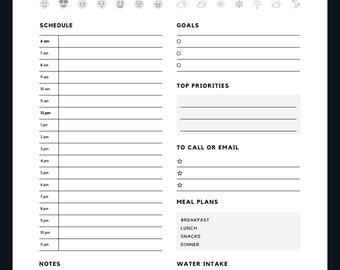 Easy Simple Day Planner | PLR | Download and Print - Etsy