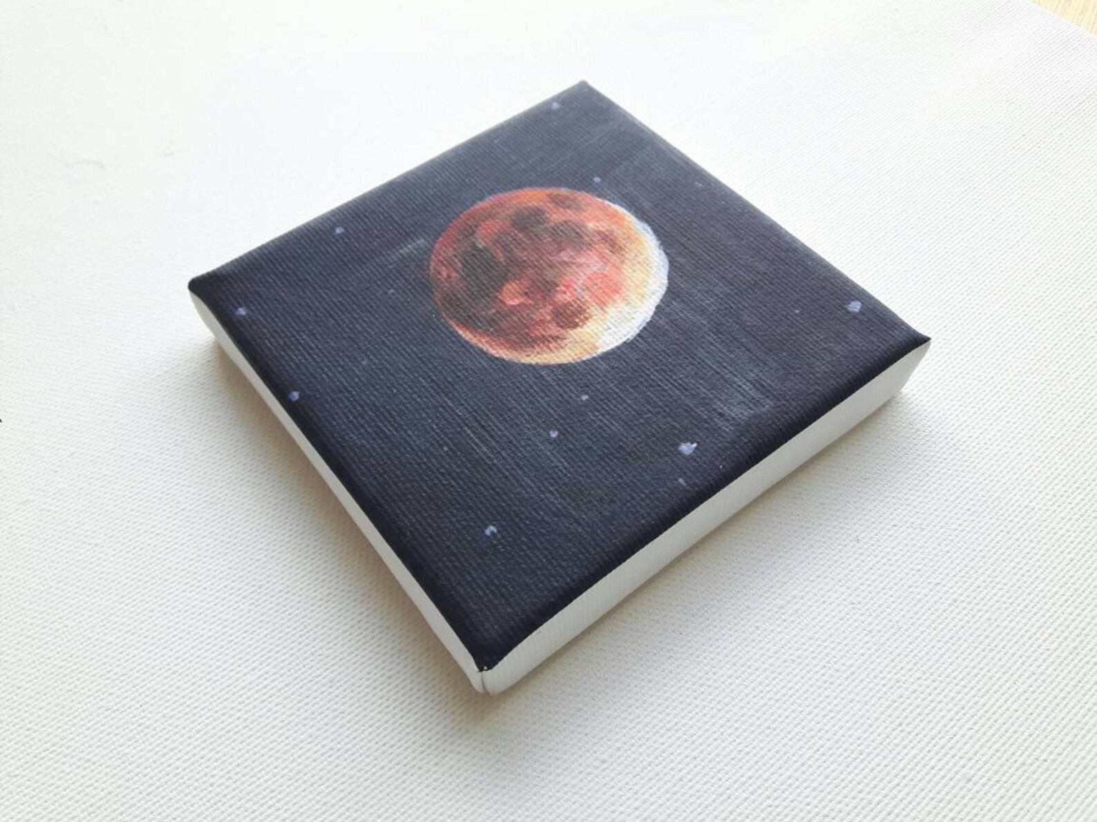 Small Moon Print, Canvas Print, Canvas, Tiny Painting, Small Canvas ...