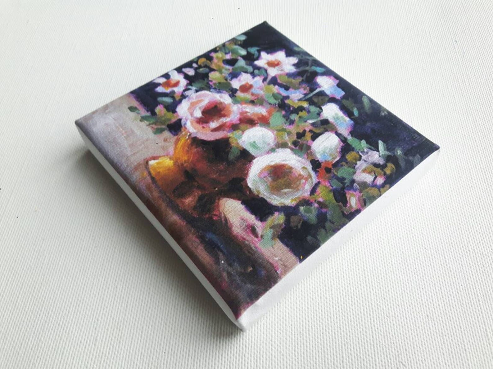 Small Flower Print Print on Canvas Tiny Painting Small | Etsy