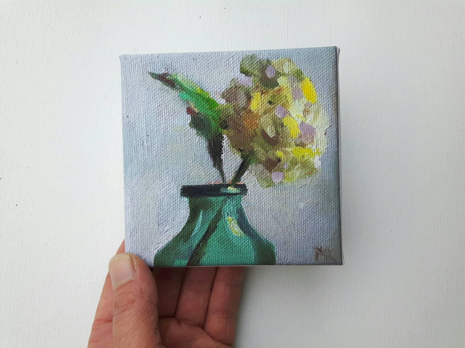 Small Flower Print, Print on Canvas, Tiny Painting, Small Canvas, Print ...