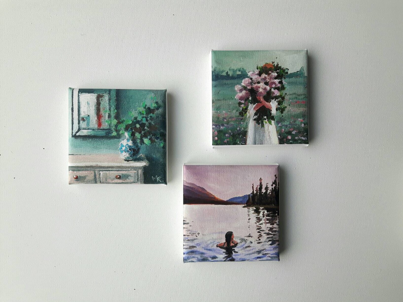 Small Canvas Print Acrylic Painting Flower Print Stillife - Etsy