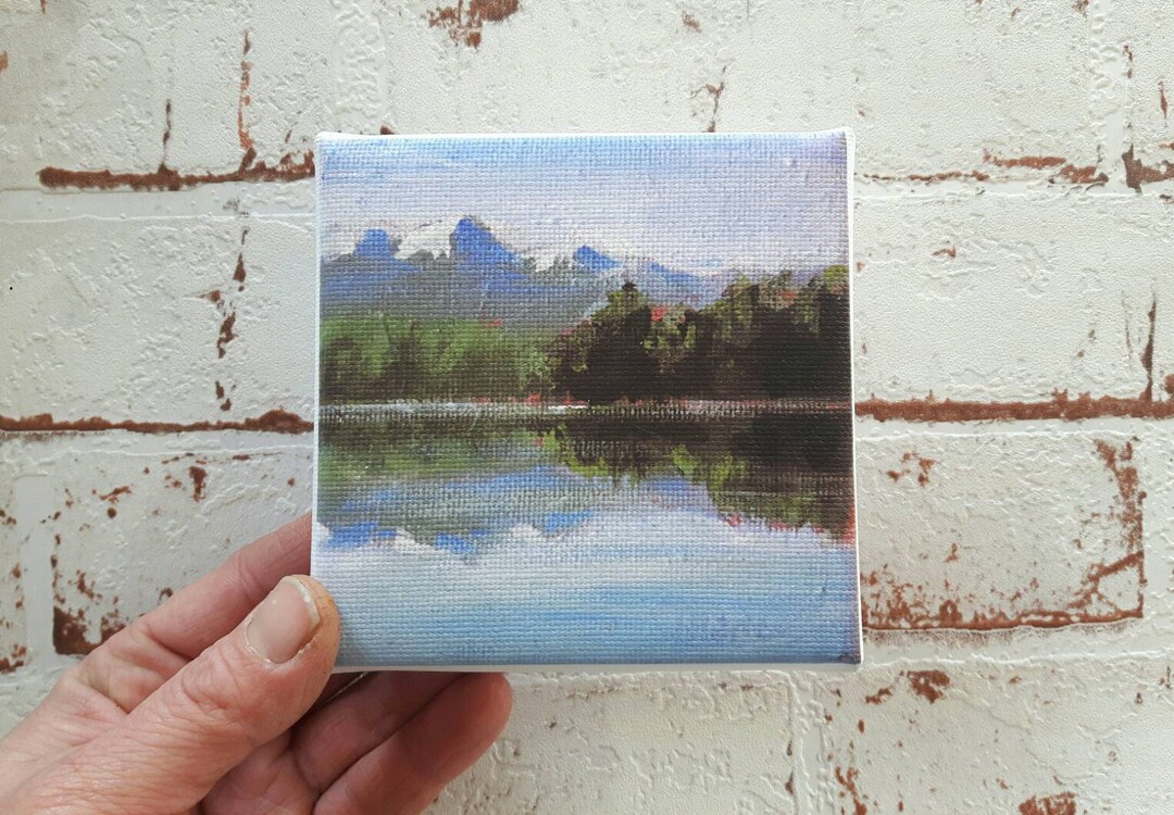 Small Canvas Print, Landscape Painting , Mountain Print, Print on ...
