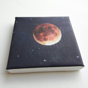 Small Moon Print, Canvas Print, Canvas, Tiny Painting, Small Canvas ...