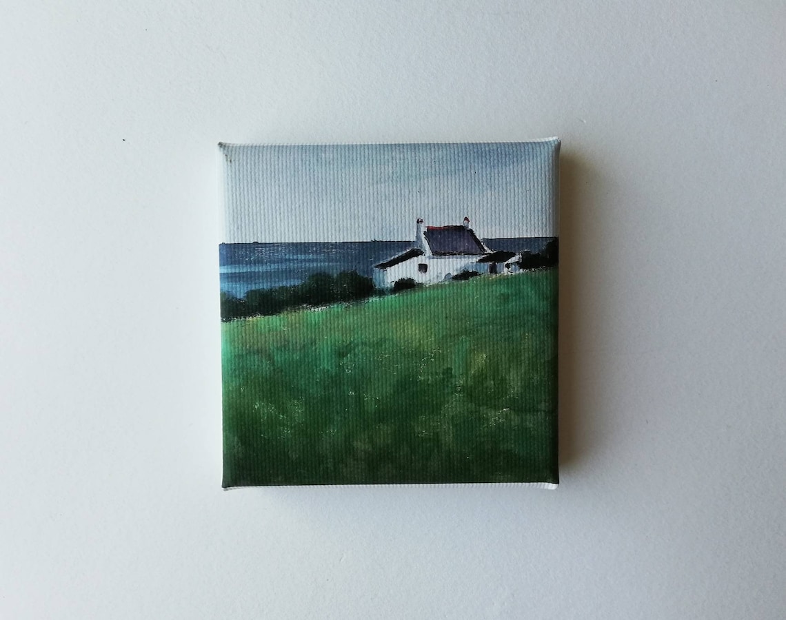 Small Canvas Print Beach Painting Wanderlust Print Ocean | Etsy