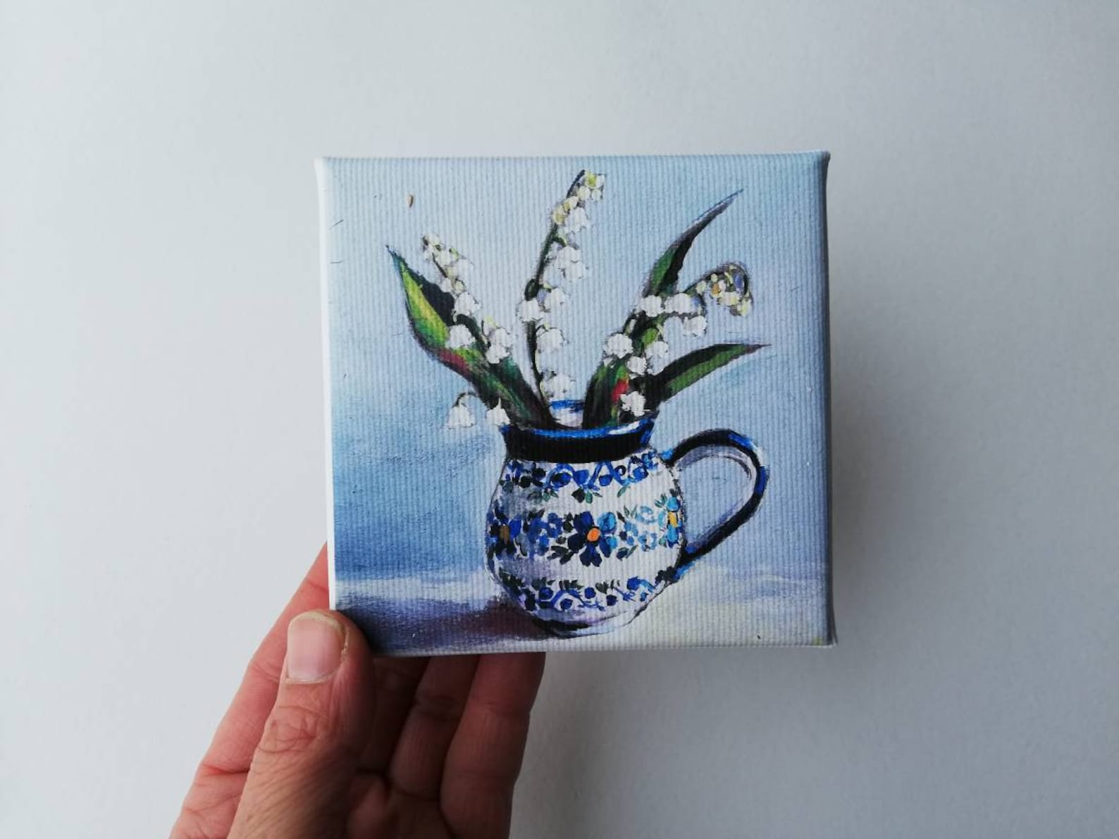 Small Flower Print, Print on Canvas, Tiny Painting, Small Canvas, Print ...