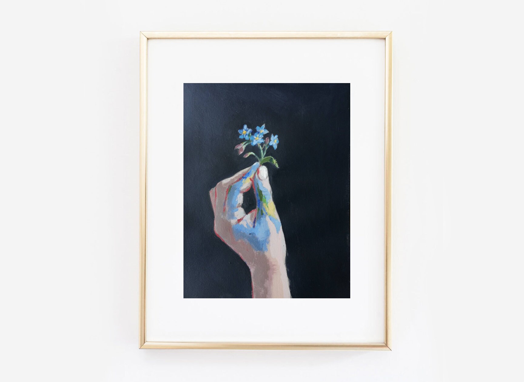 Fine Art Print, Forget Me Not Painting, Flower Print, Forgetmenot Art ...