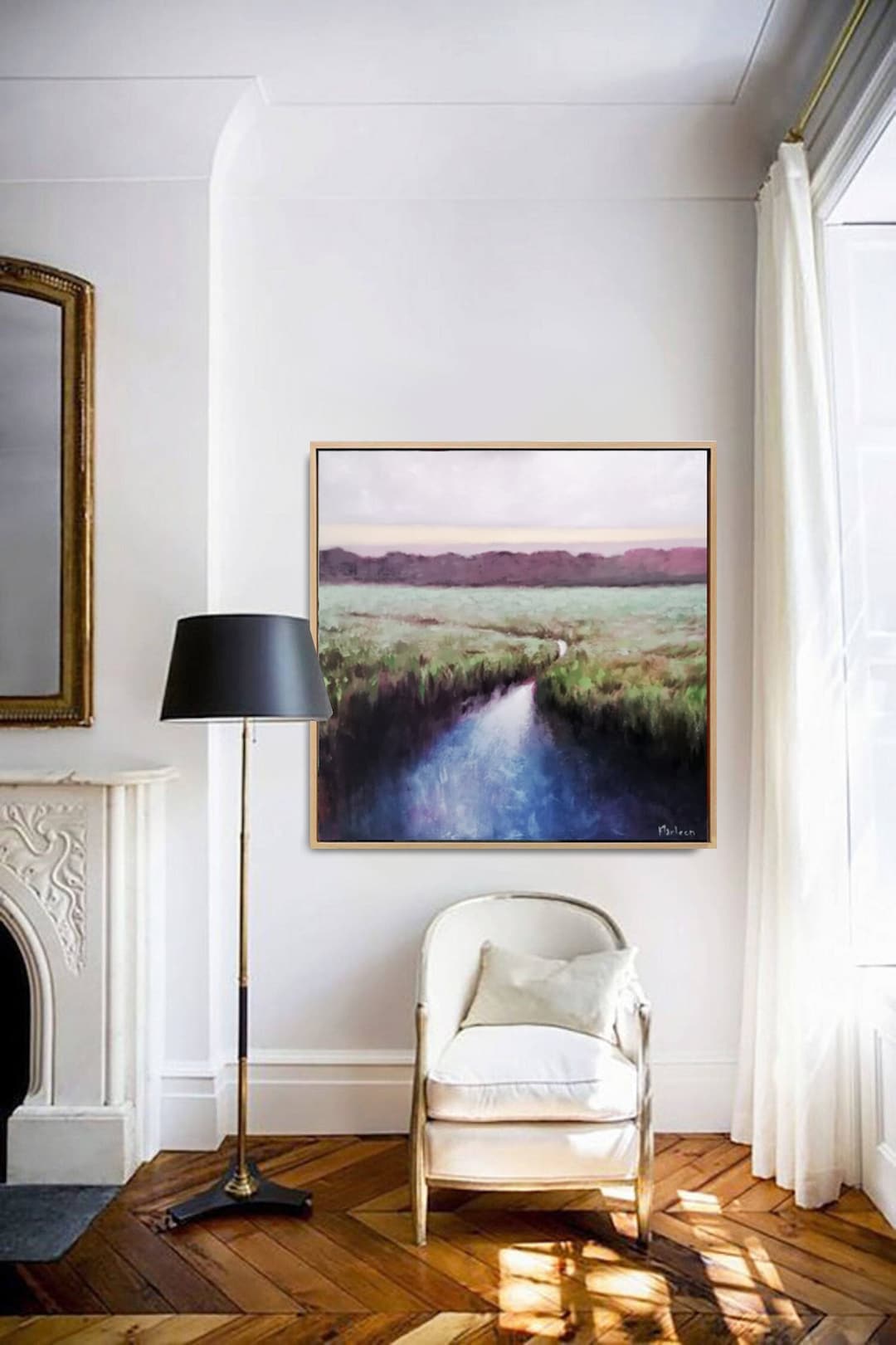 Landscape Canvas Painting, Landscape Abstract, Framed Painting ...