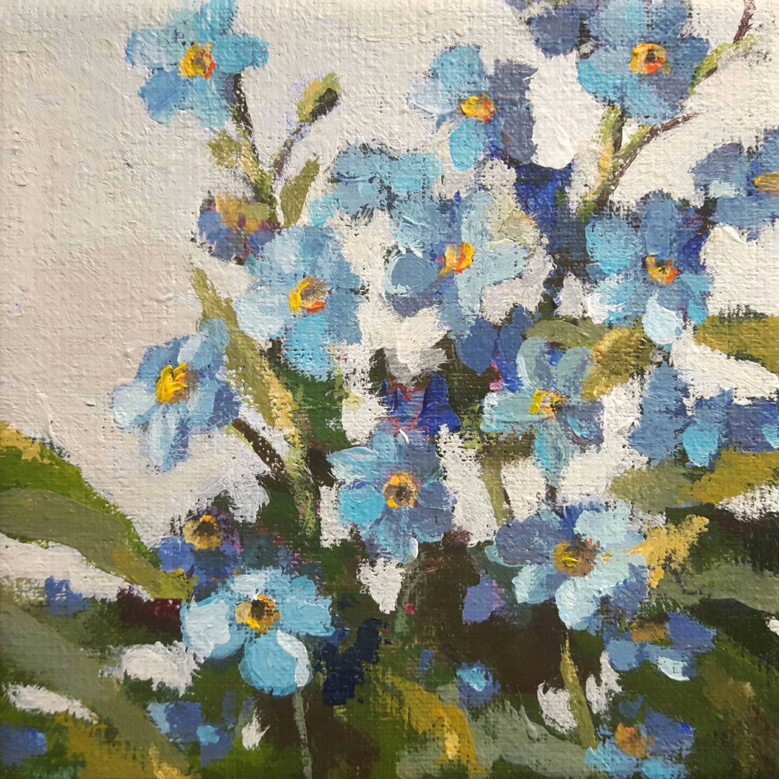 Tiny Canvas Print, Forget Me Not, Print on Canvas, Artprint, Small ...