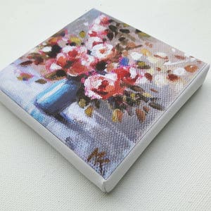 Small Flower Print, Print on Canvas, Tiny Painting, Small Canvas, Print ...
