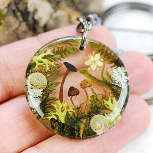 Handmade Mushroom Keychain, Autumn Resin Charm, Nature Keyring, Magic ...
