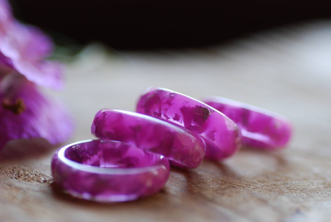 Pastel Pink Stacking Ring Silver Stackable Ring Pink Ring Faceted Resin ...