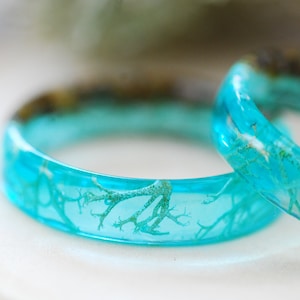 Ocean Resin Ring With Opal, Beach Ring With Sand, Blue Mermaid Ring ...