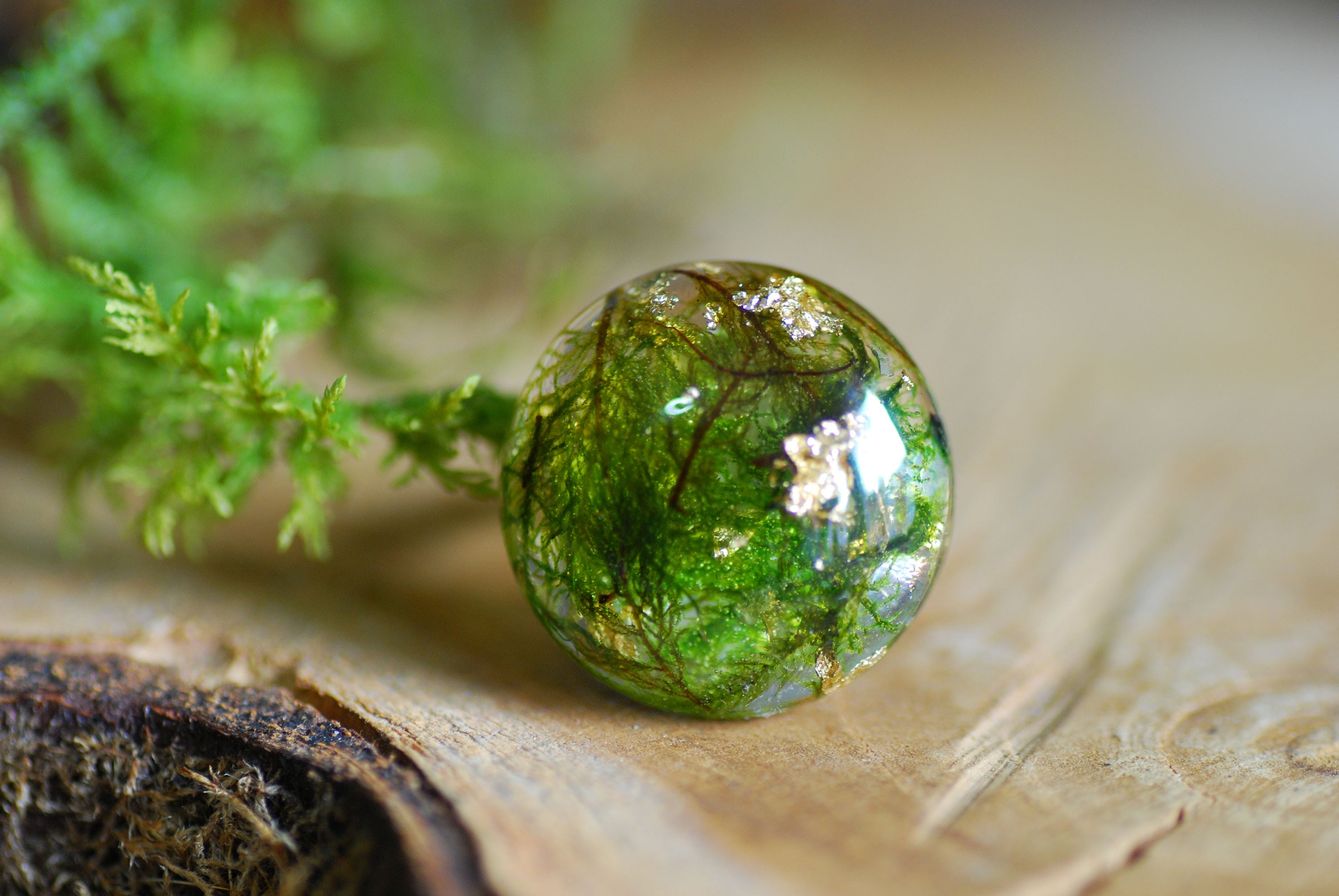 Nature Ring Terrarium Ring Moss Ring Adjustable Ring Real | Etsy